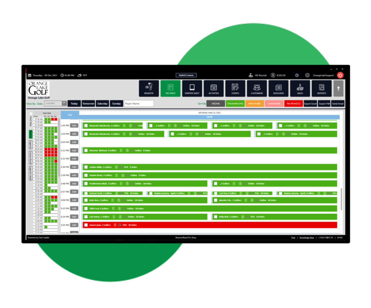 Tee Time Management & Online Booking Engine - Club Caddie